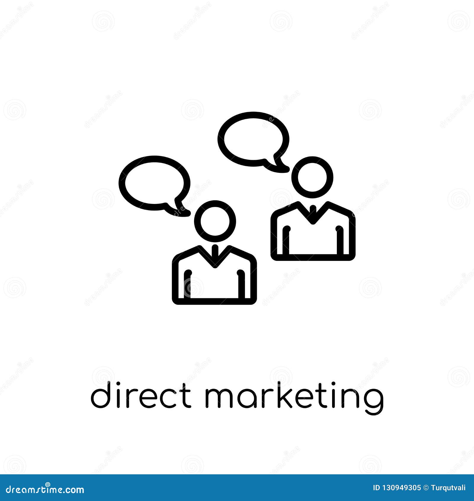 Linear Direct Message Social Media Icons Design Isolated On White ...