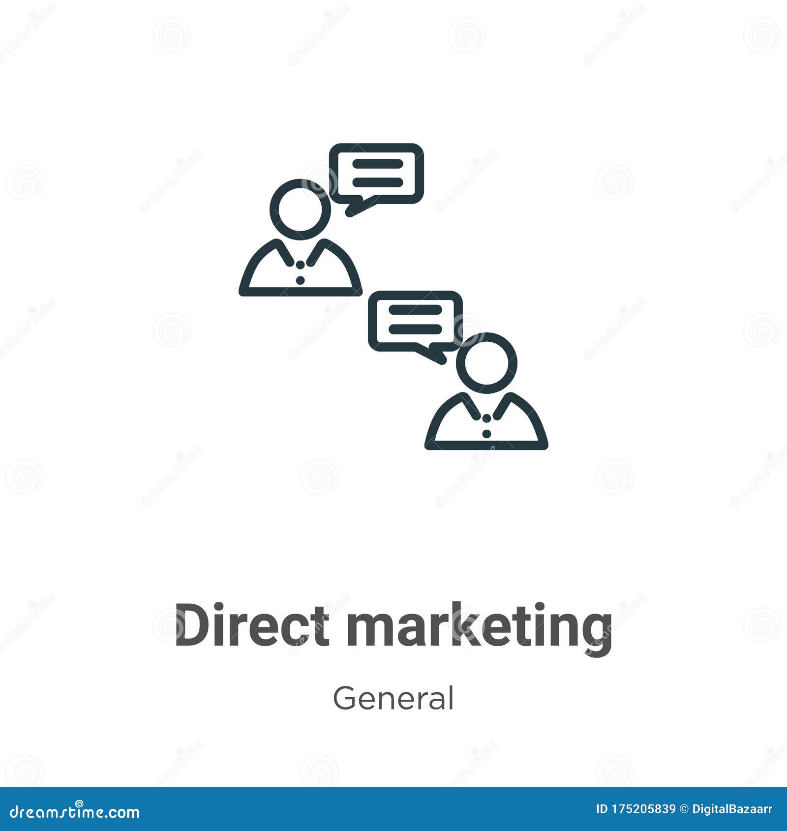 Direct Marketing Outline Vector Icon. Thin Line Black Direct Marketing ...