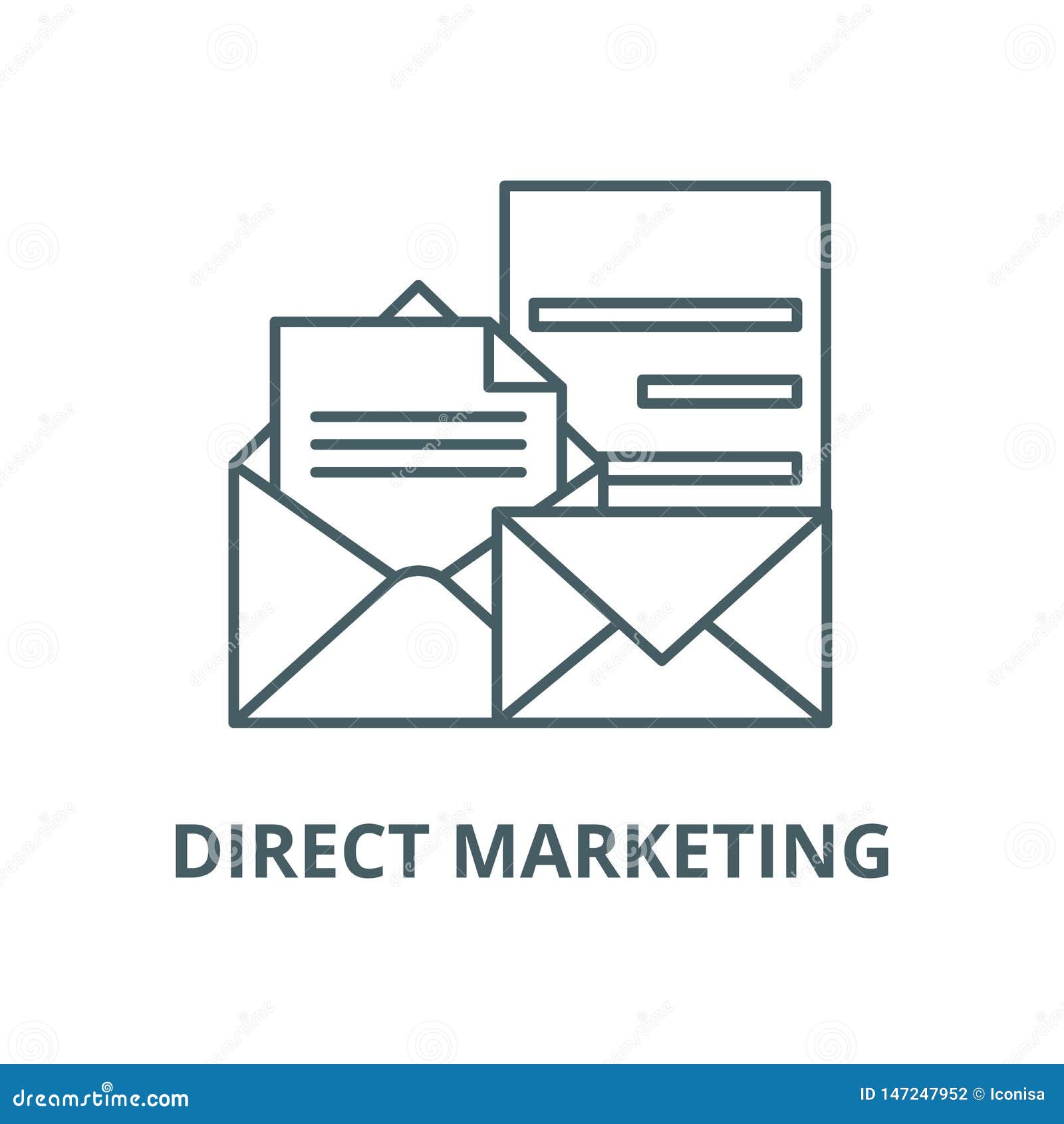 Direct Marketing Vector Line Icon, Linear Concept, Outline Sign, Symbol ... Direct Marketing Vector Line Icon, Linear Concept, Outline Sign, Symbol ...