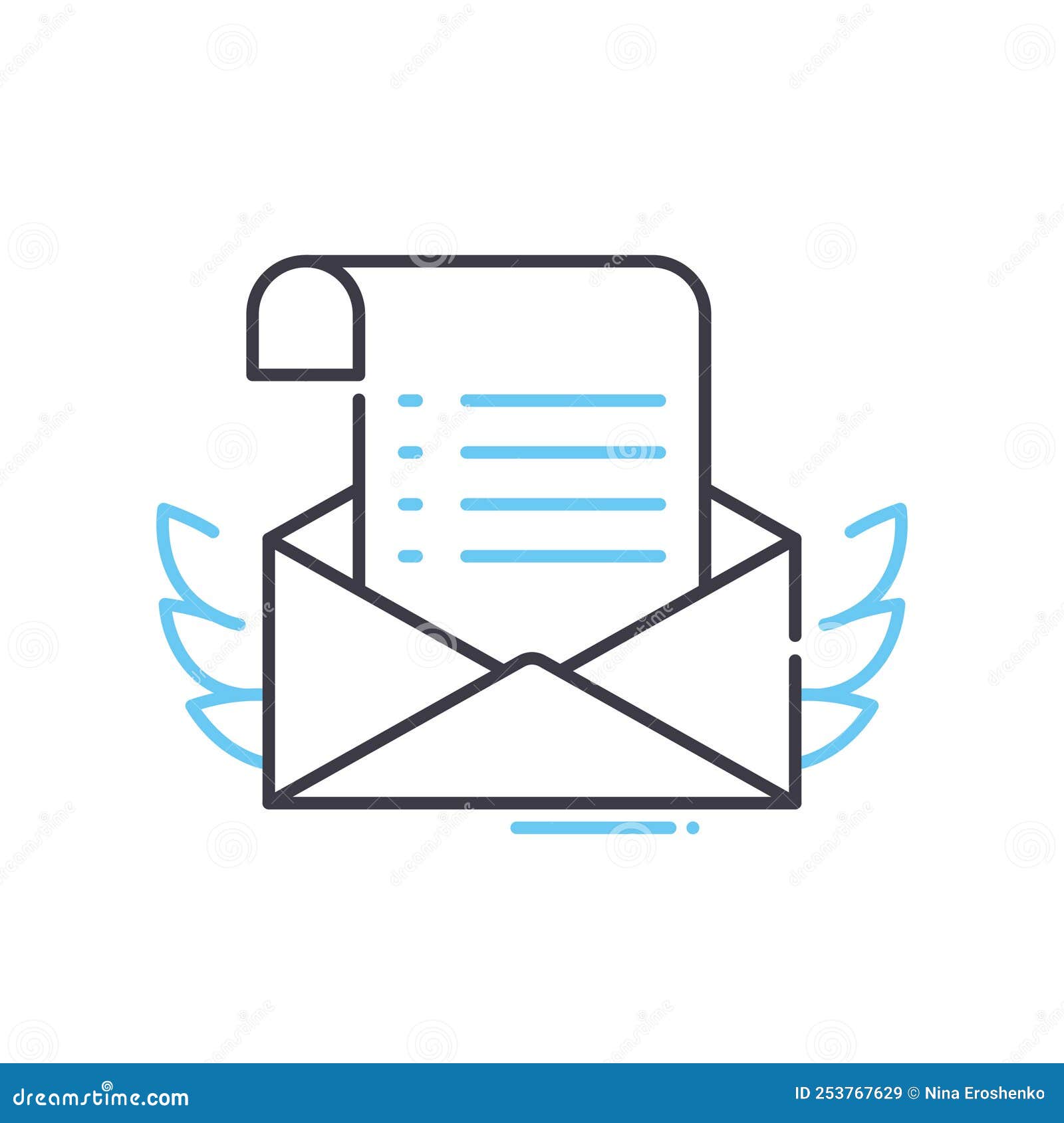 Direct Message Line Icon, Outline Symbol, Vector Illustration, Concept ...