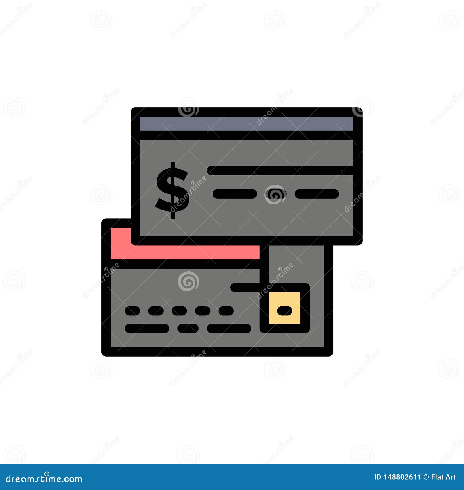 Direct Payment, Card, Credit, Debit, Direct Flat Color Icon. Vector ...