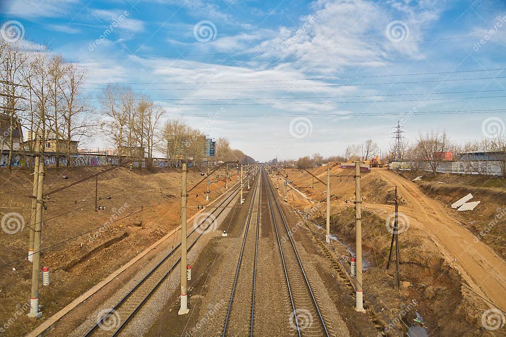 Direct railroad lines stock photo. Image of safety, iron - 39465030