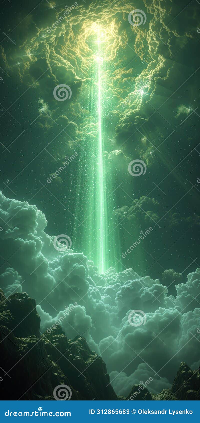 Direct Ray of Light from Sky To Earth Stock Illustration - Illustration ...