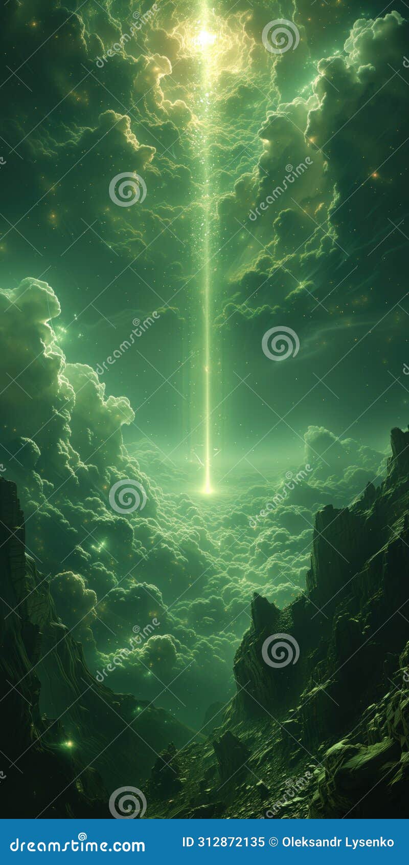 Direct Ray of Light from Sky To Earth Stock Illustration - Illustration ...