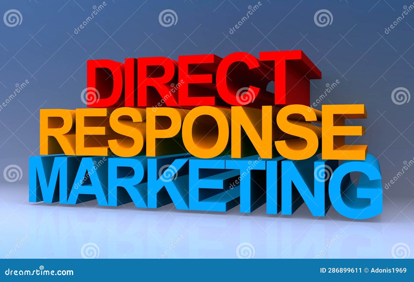 Direct Response Marketing on Blue Stock Illustration - Illustration of ...