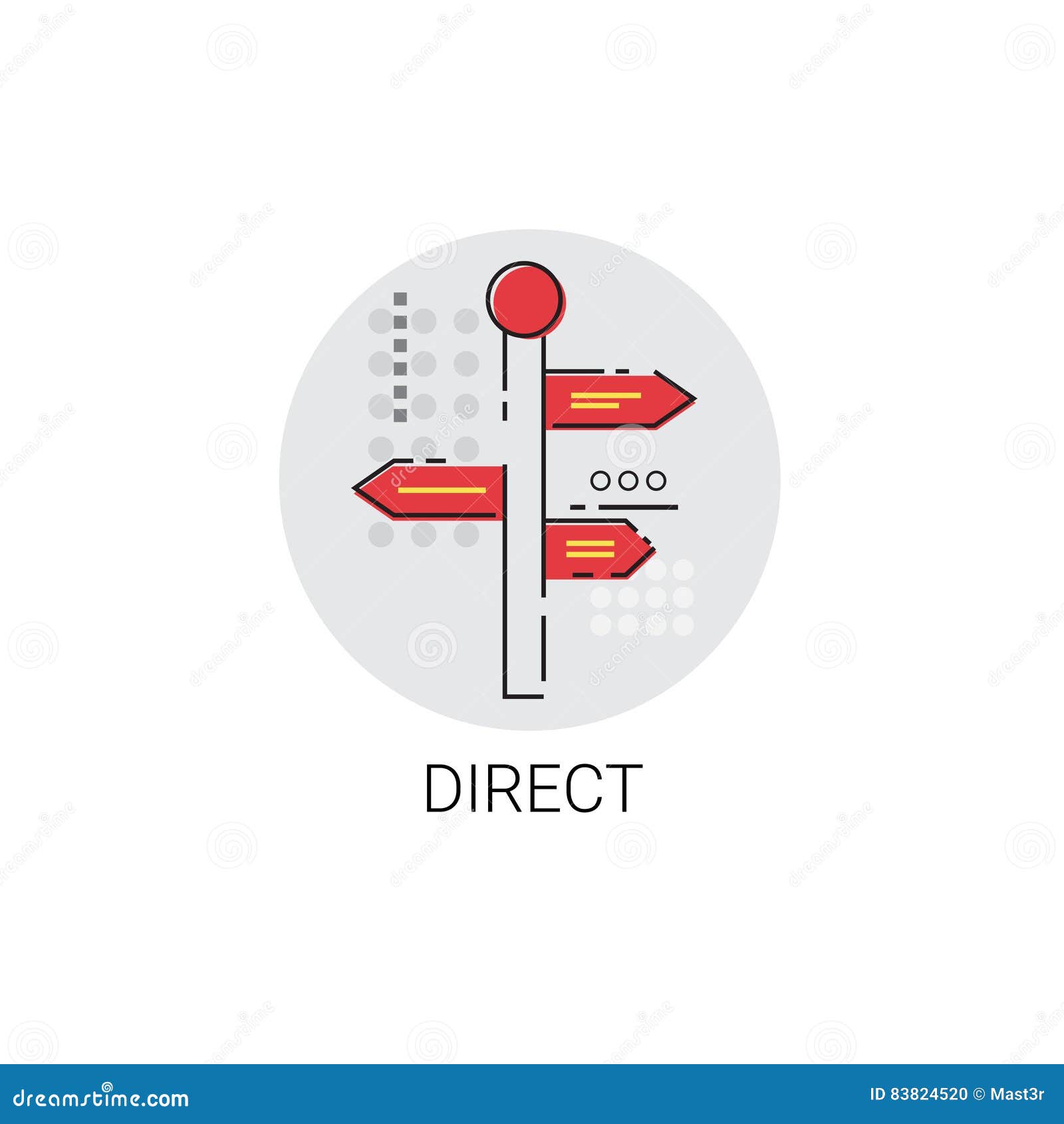 Direct Signboard Arrow Icon Stock Vector - Illustration of hand ...