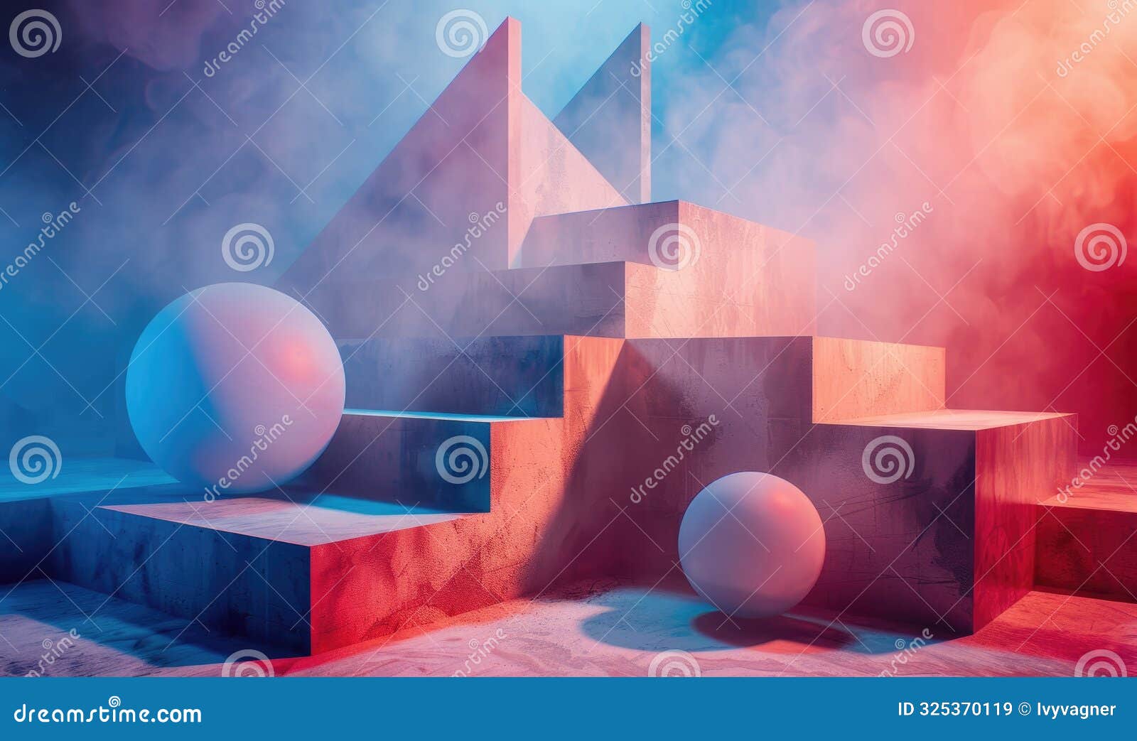 Direct View of a Geometric Composition with Alternating Layers of Cubes ...