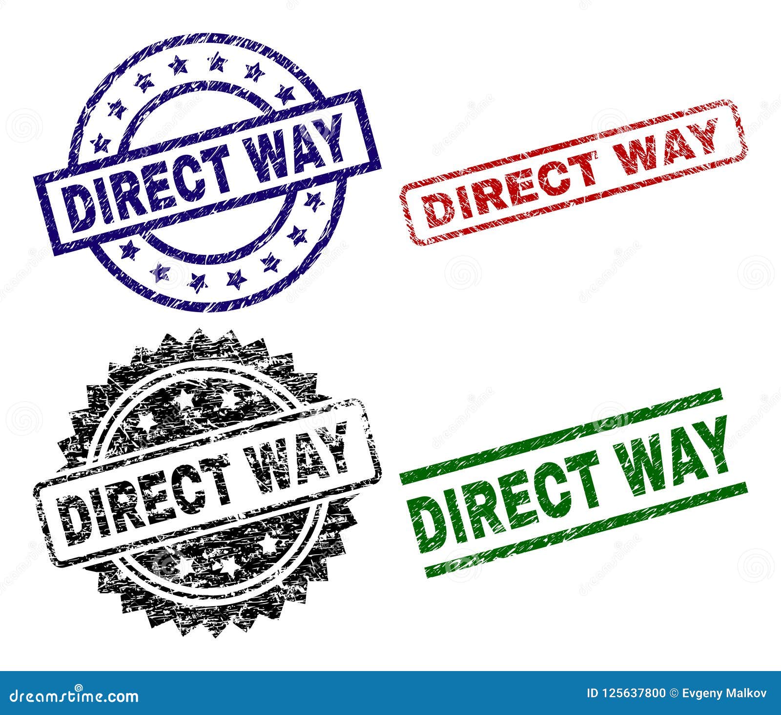 Grunge Textured DIRECT WAY Stamp Seals Stock Vector - Illustration of ...