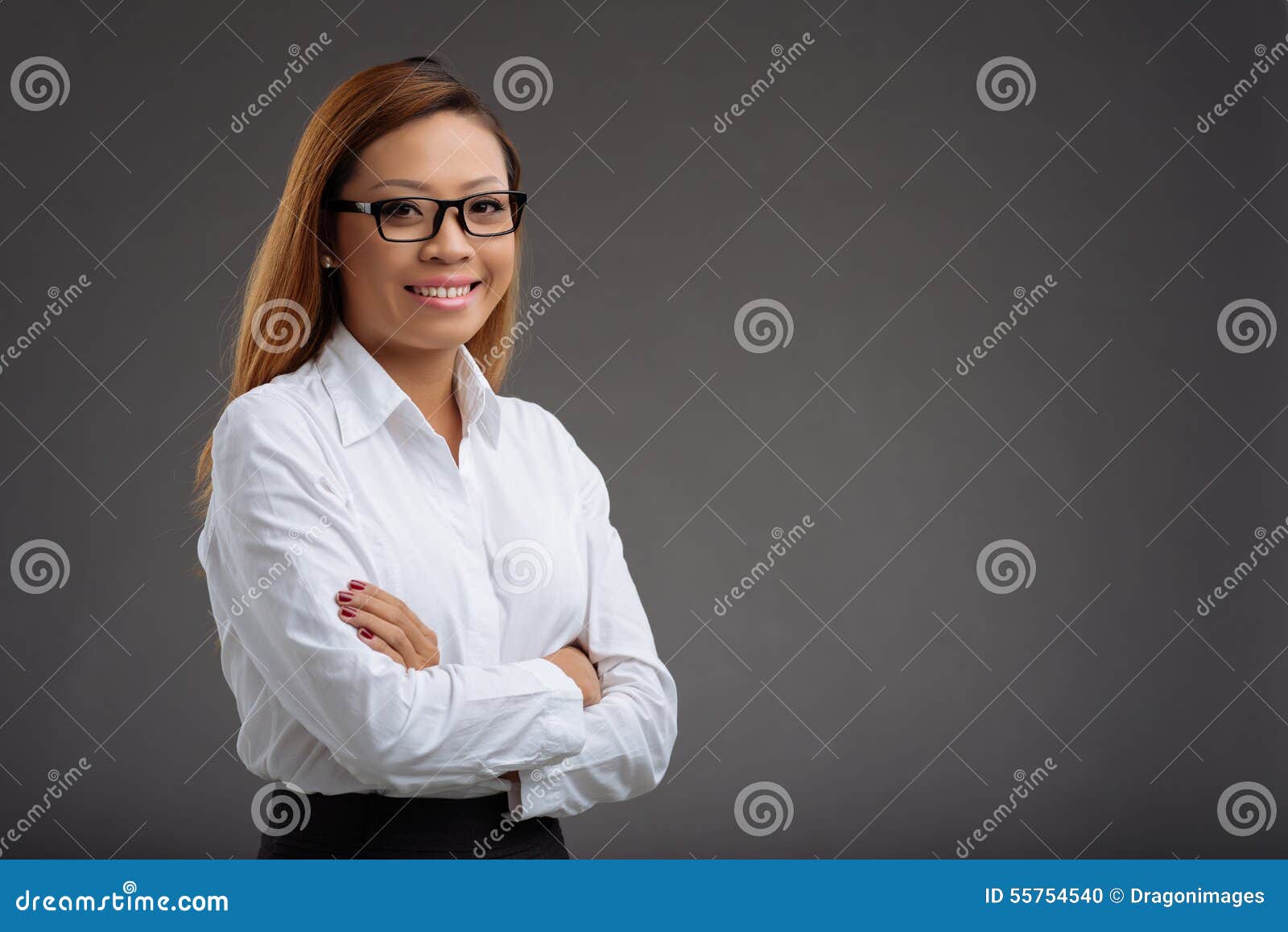 Directeur féminin gai photo stock. Image of directeur - 55754540