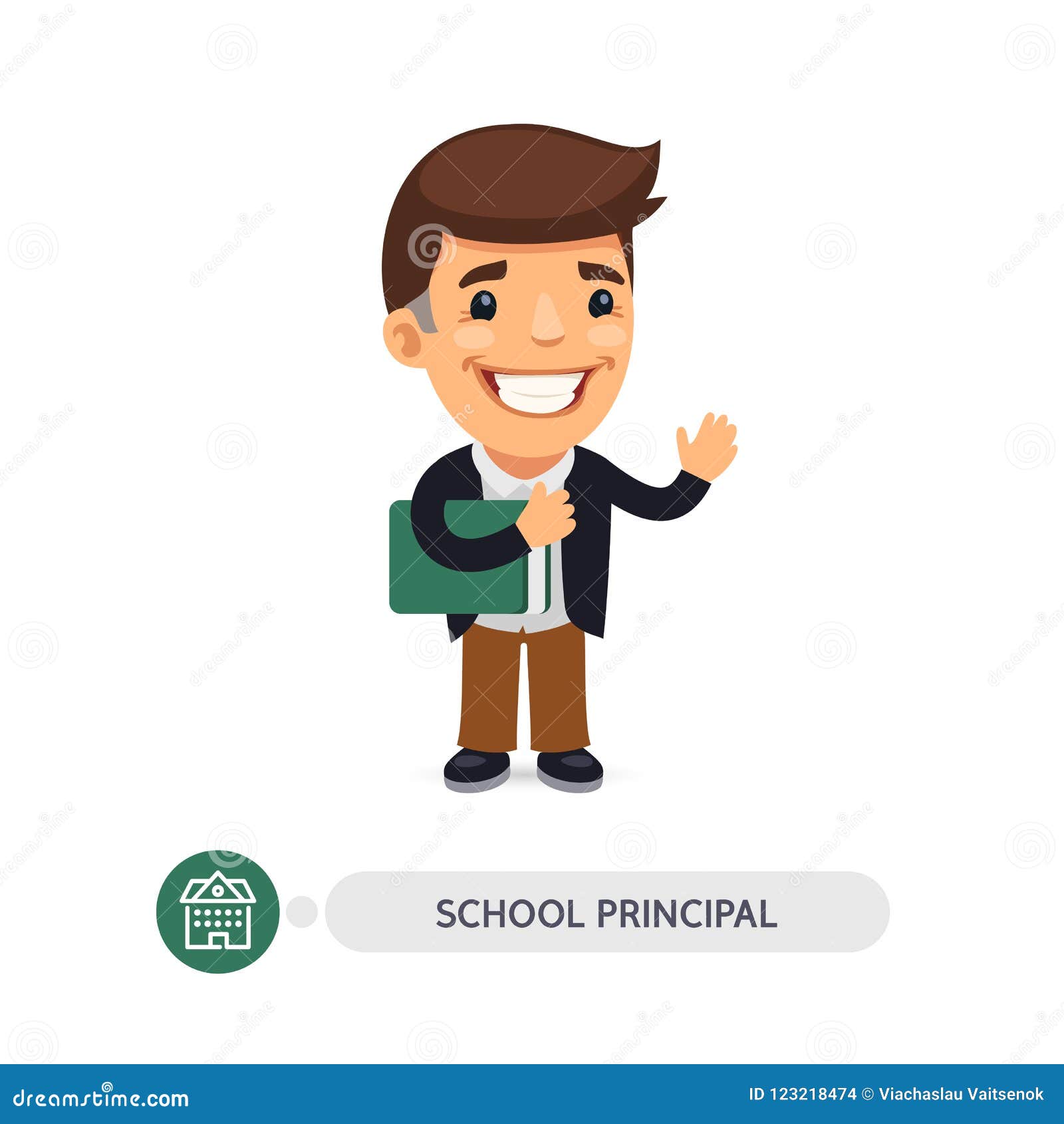 Directeur Flat Cartoon Character Illustration de Vecteur - Illustration ...