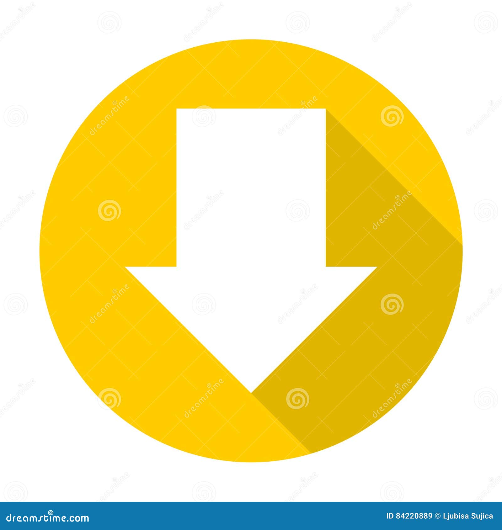 Direction Arrow Down Icon with Long Shadow Stock Vector - Illustration ...