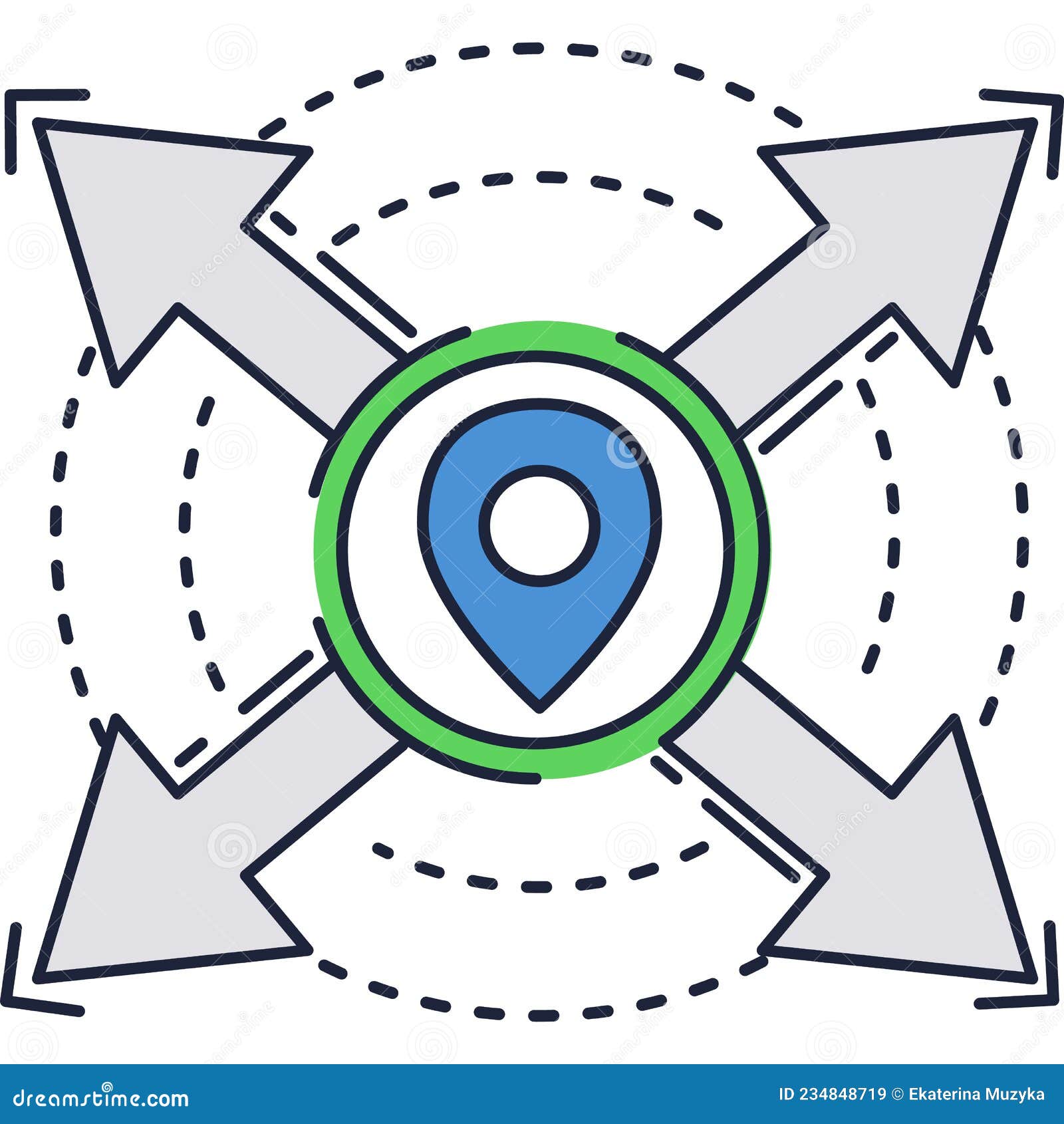 Direction Arrow Icon Way Pointing Pictogram Vector Stock Vector ...