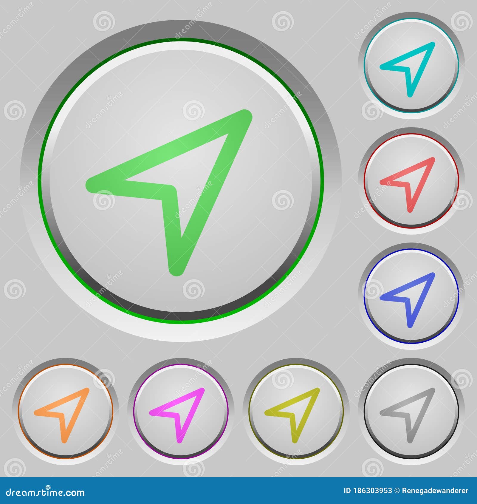 Direction Arrow Push Buttons Stock Illustration - Illustration of ...