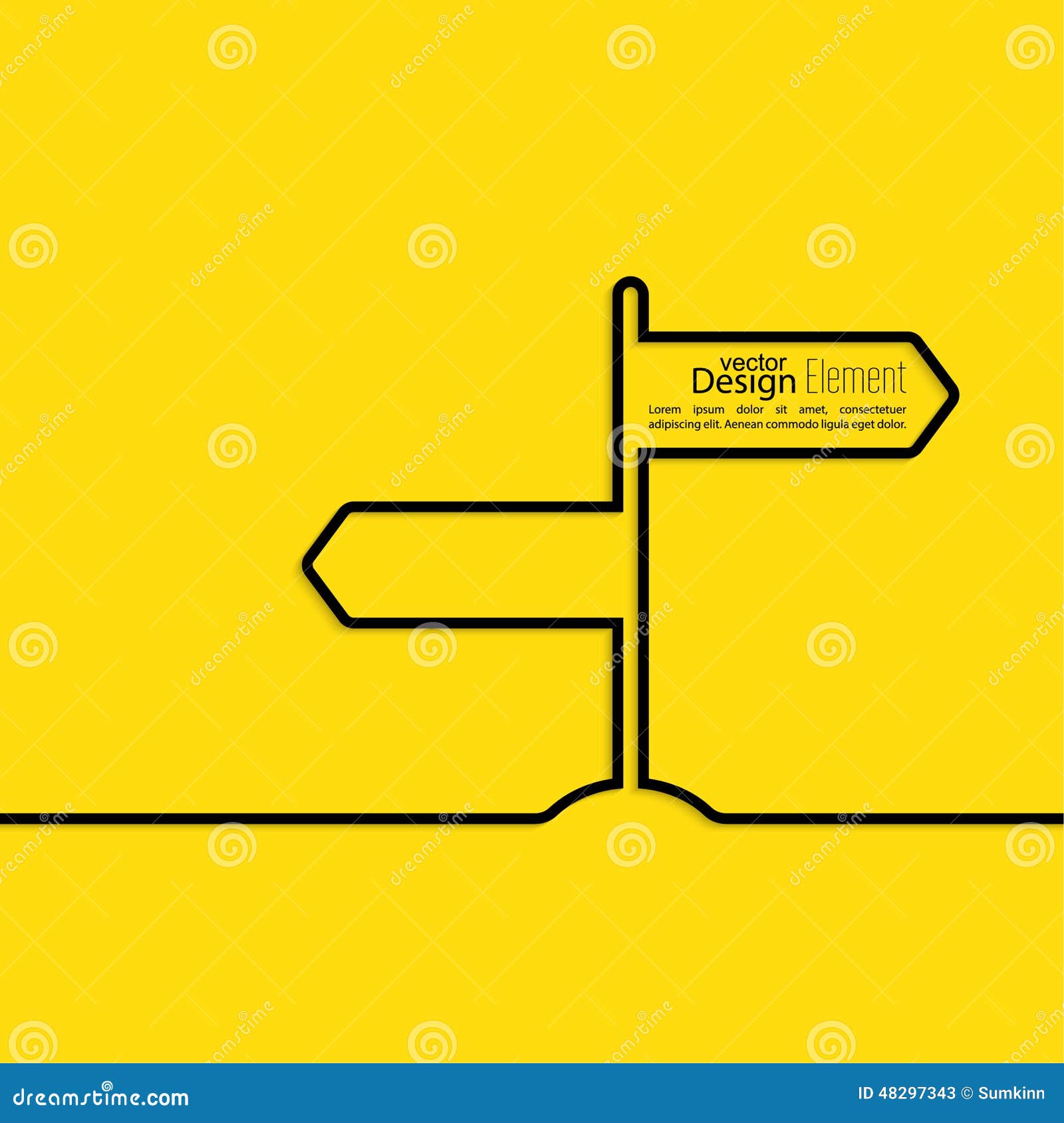 Direction arrow sign. stock vector. Illustration of junction - 48297343