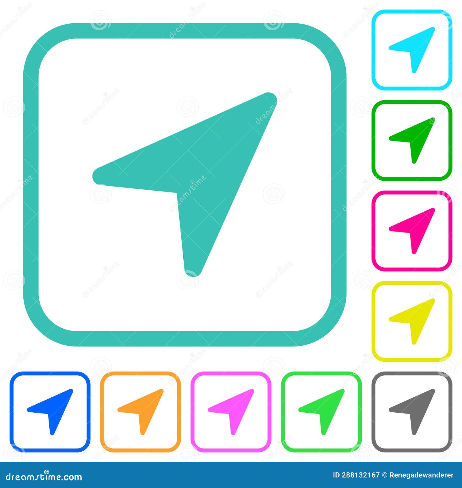 Direction Arrow Solid Vivid Colored Flat Icons Stock Vector ...