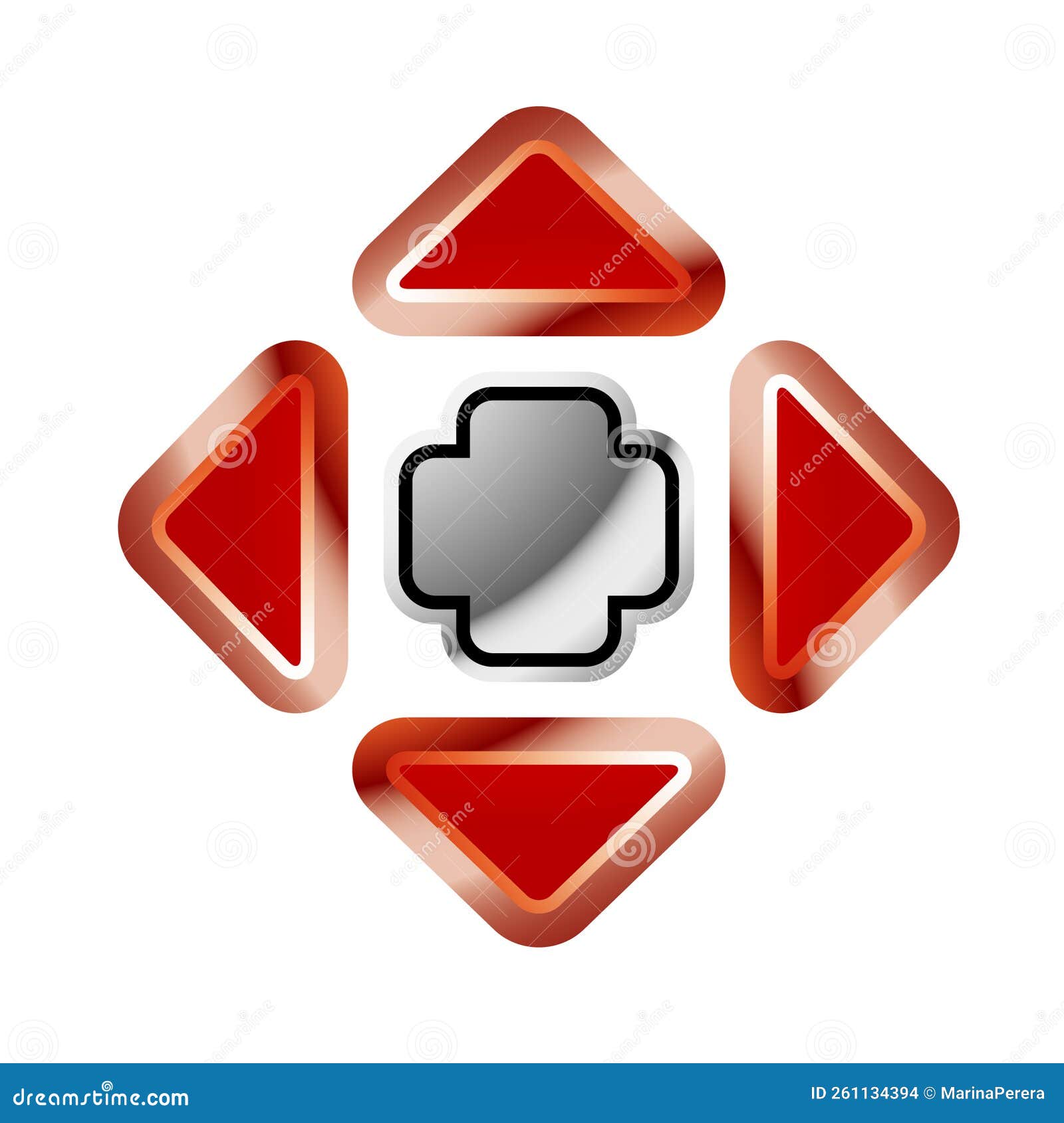 Direction Arrows with Cross Vector Icon Stock Vector - Illustration of ...