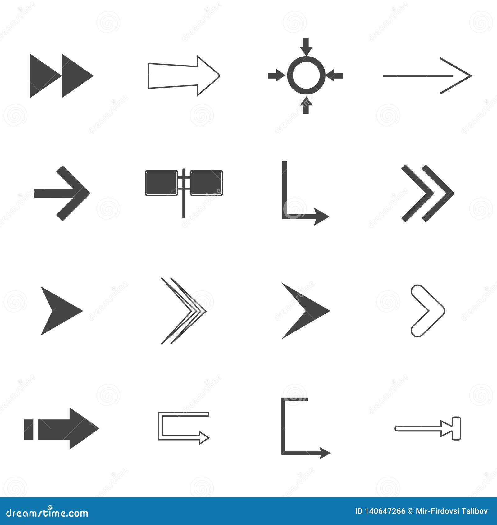 Direction Arrows Icons Set. Road Signs Icons Set Stock Illustration ...