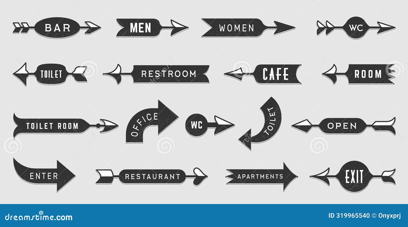 Direction Arrows. Navigation Guide Route Pointers Recent Vector Arrow ...