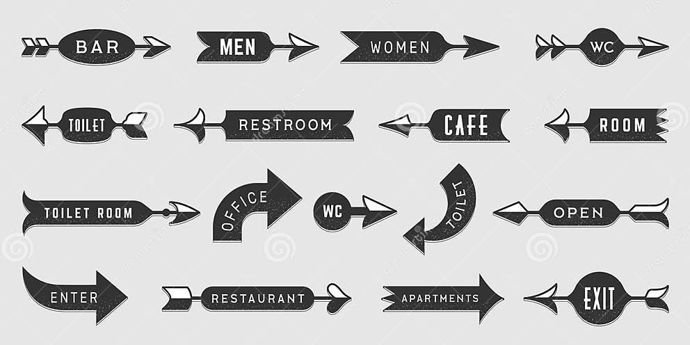 Direction Arrows. Navigation Guide Route Pointers Recent Vector Arrow ...