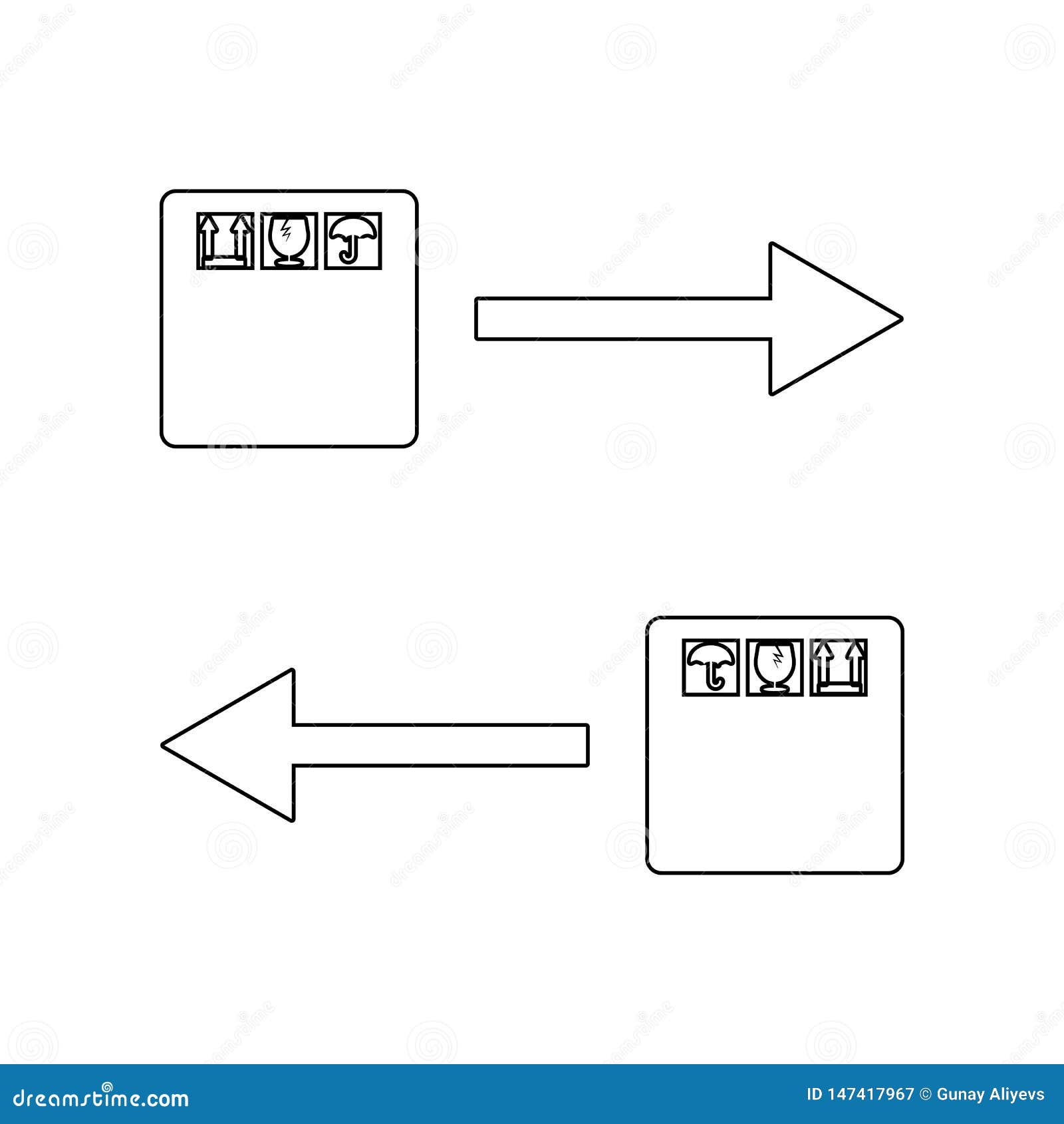 Direction Arrows and Packing Boxes Icon. Element of Logistic for Mobile ...