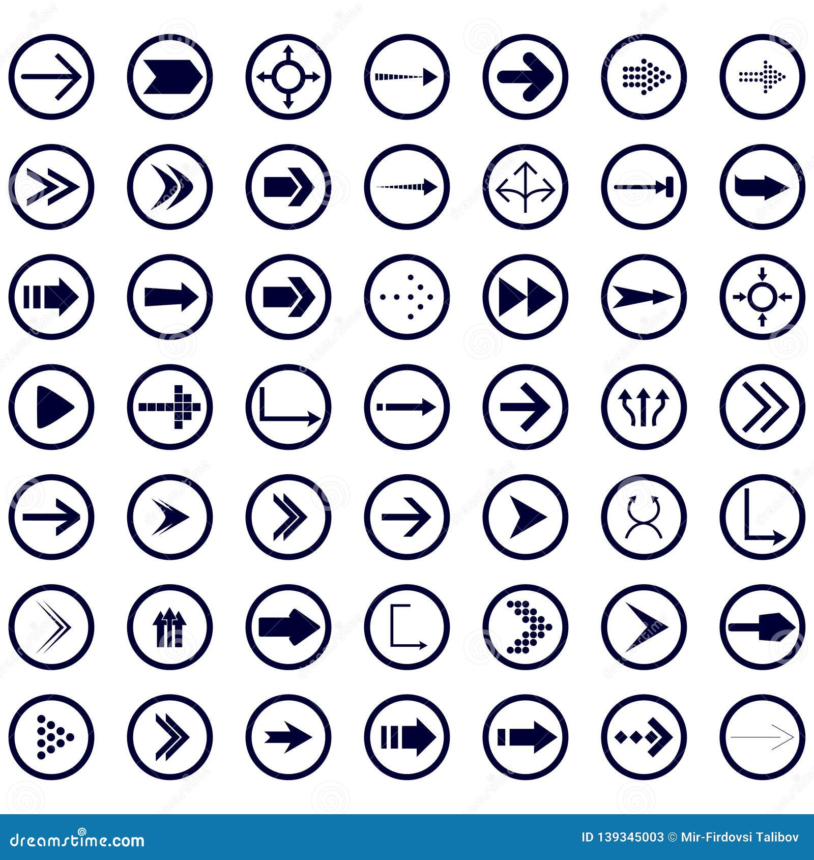 Direction Arrows Collection. Set Different Black Arrow Icon Stock ...