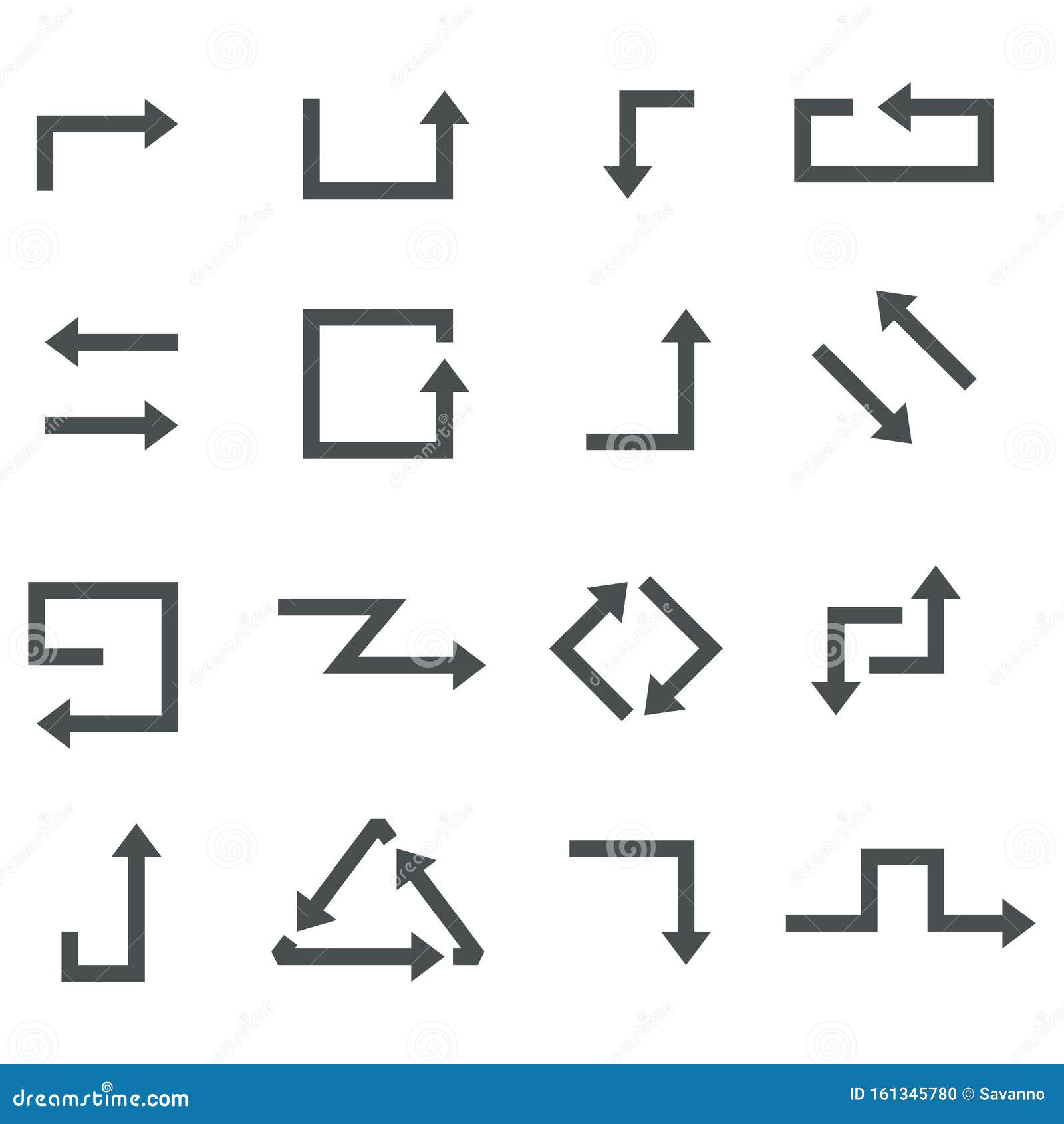 Direction arrows stock vector. Illustration of flat - 161345780