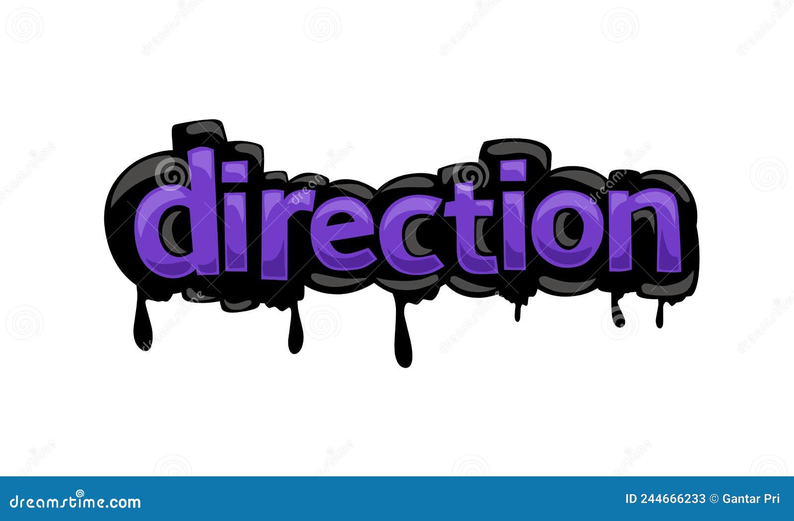 DIRECTION Background Writing Vector Design on White Background Stock ...