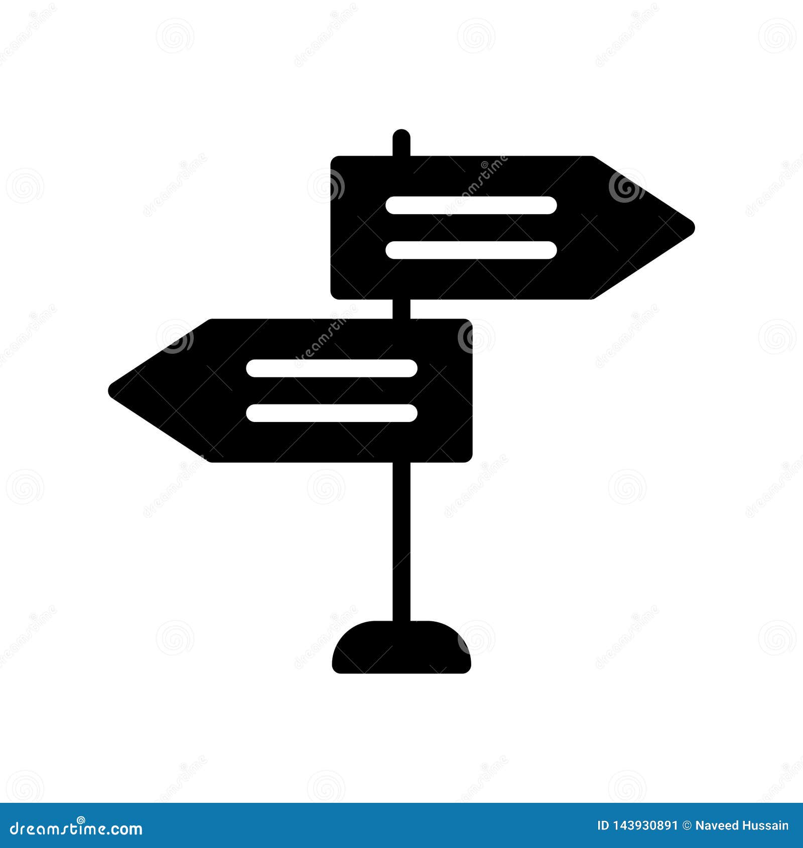 Direction Board Glyph Flat Vector Icon Stock Vector - Illustration of ...