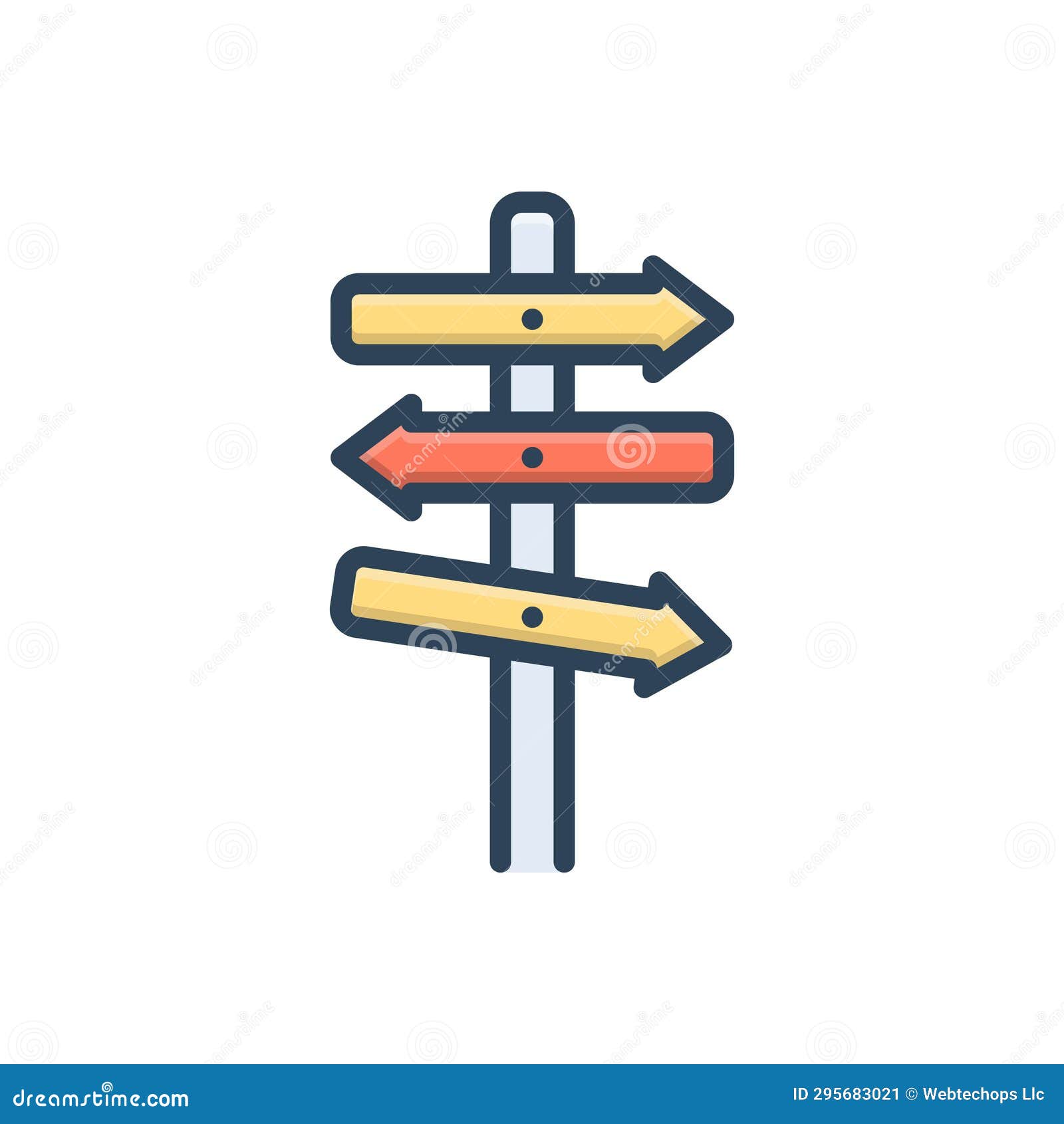 Color Illustration Icon for Direction Board, Direction and Signpost ...