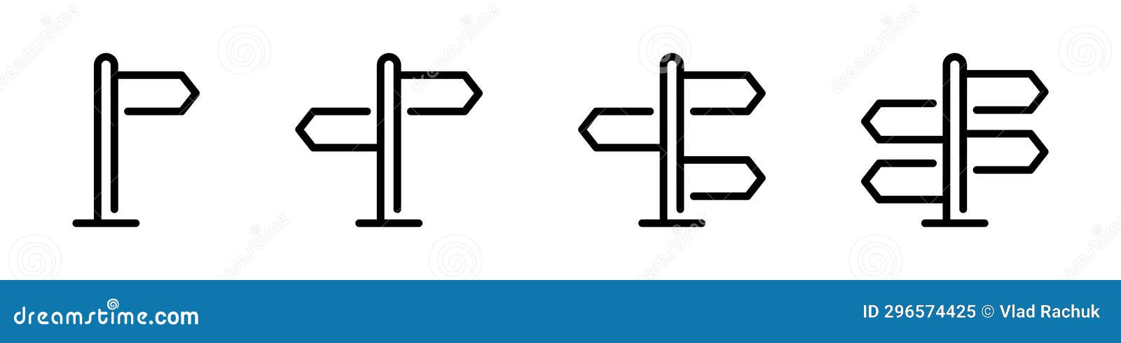 Direction Board Icon Vector Set. Signpost Vector Icon Stock ...