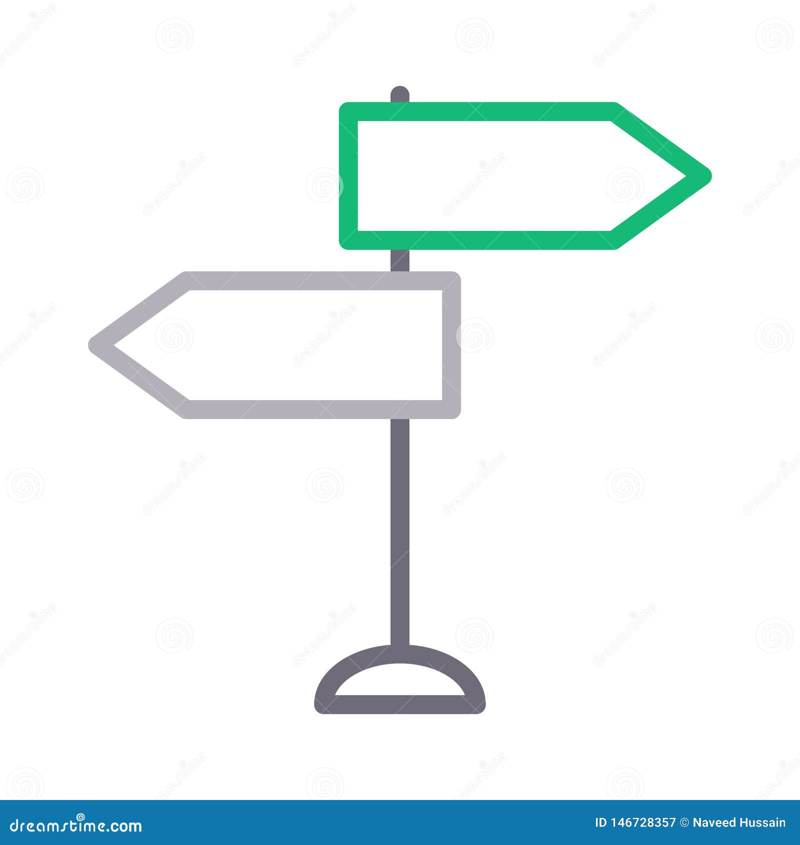 Direction Board Thin Color Line Vector Icon Stock Illustration ...