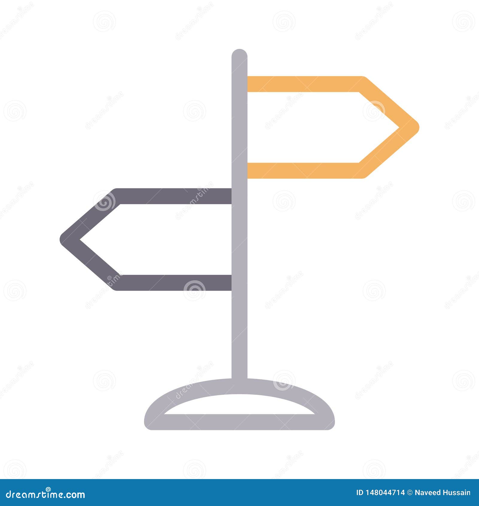 Direction Board Thin Color Line Vector Icon Stock Vector - Illustration ...