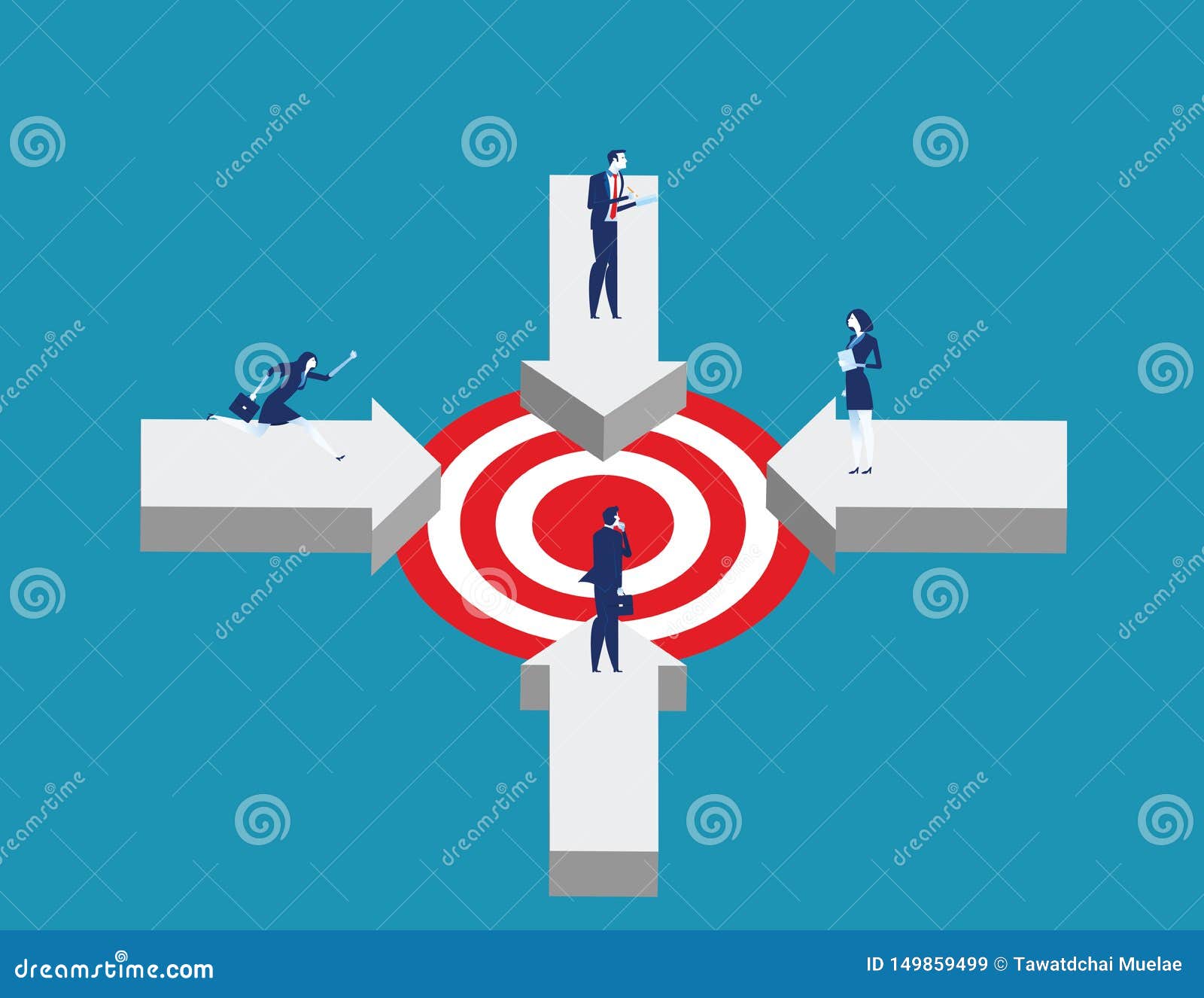 Direction. Business People with the Same Goal Stock Vector ...