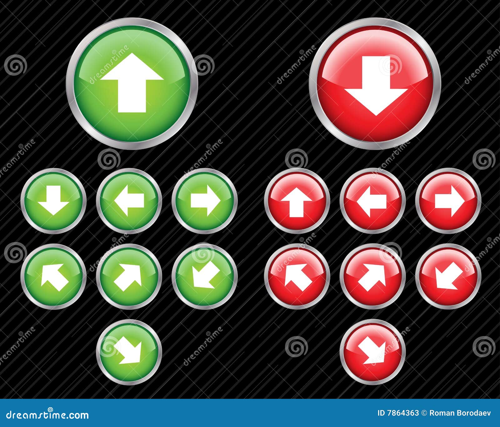 Direction buttons. stock vector. Illustration of digital - 7864363