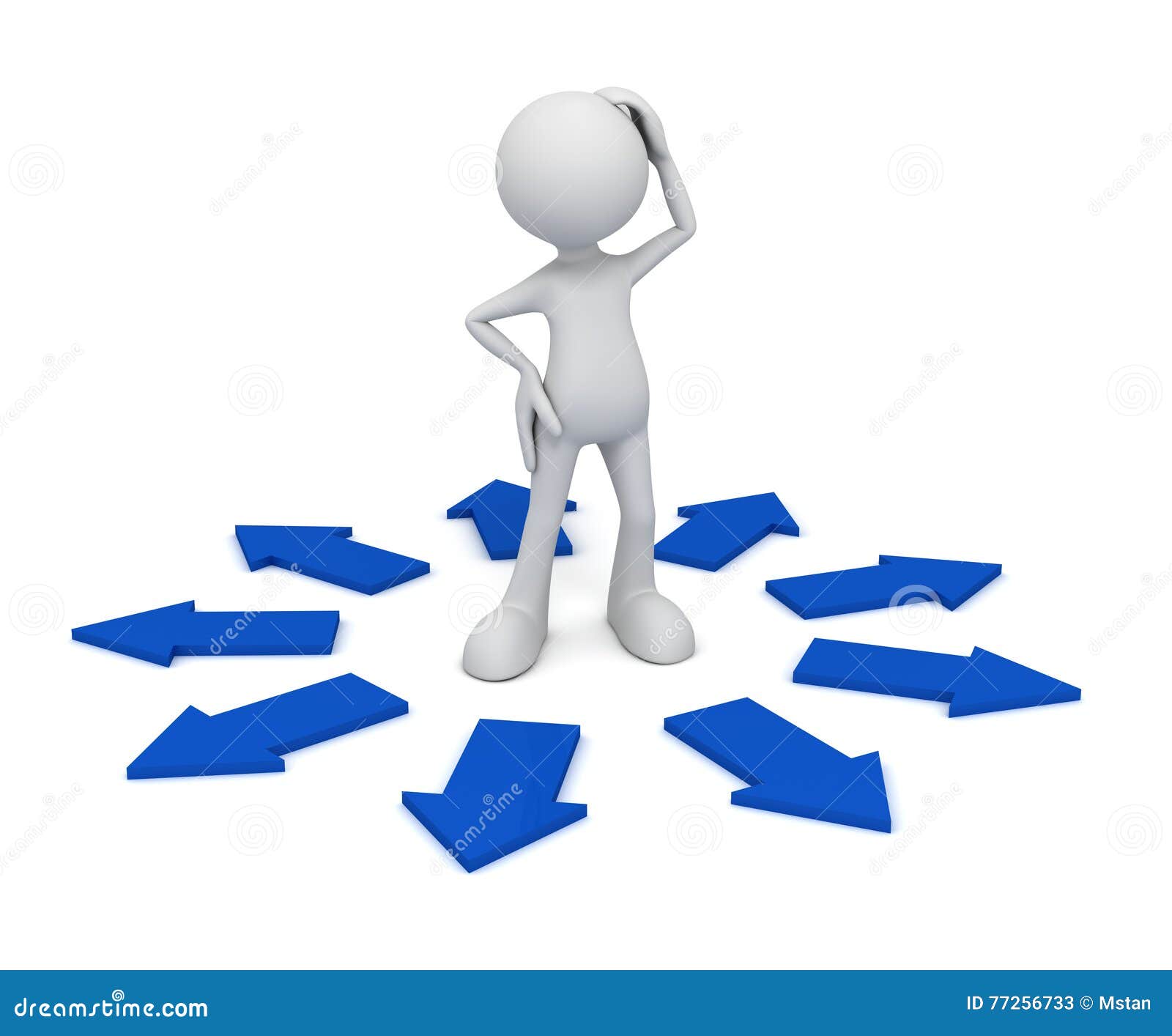 Direction Choice Concept 3d Illustration Stock Illustration ...