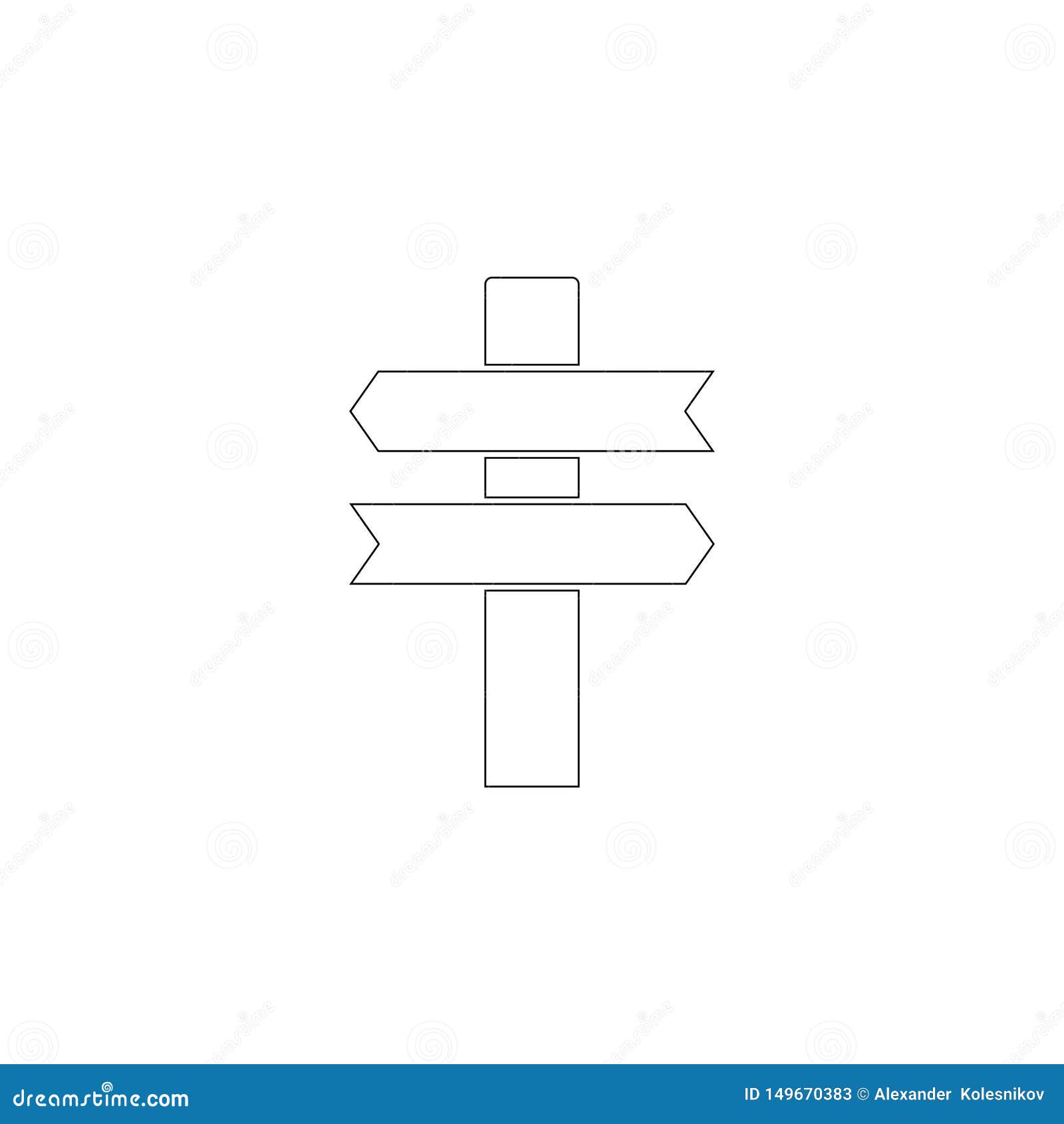 Direction Column. Flat Vector Icon Stock Vector - Illustration of greek ...