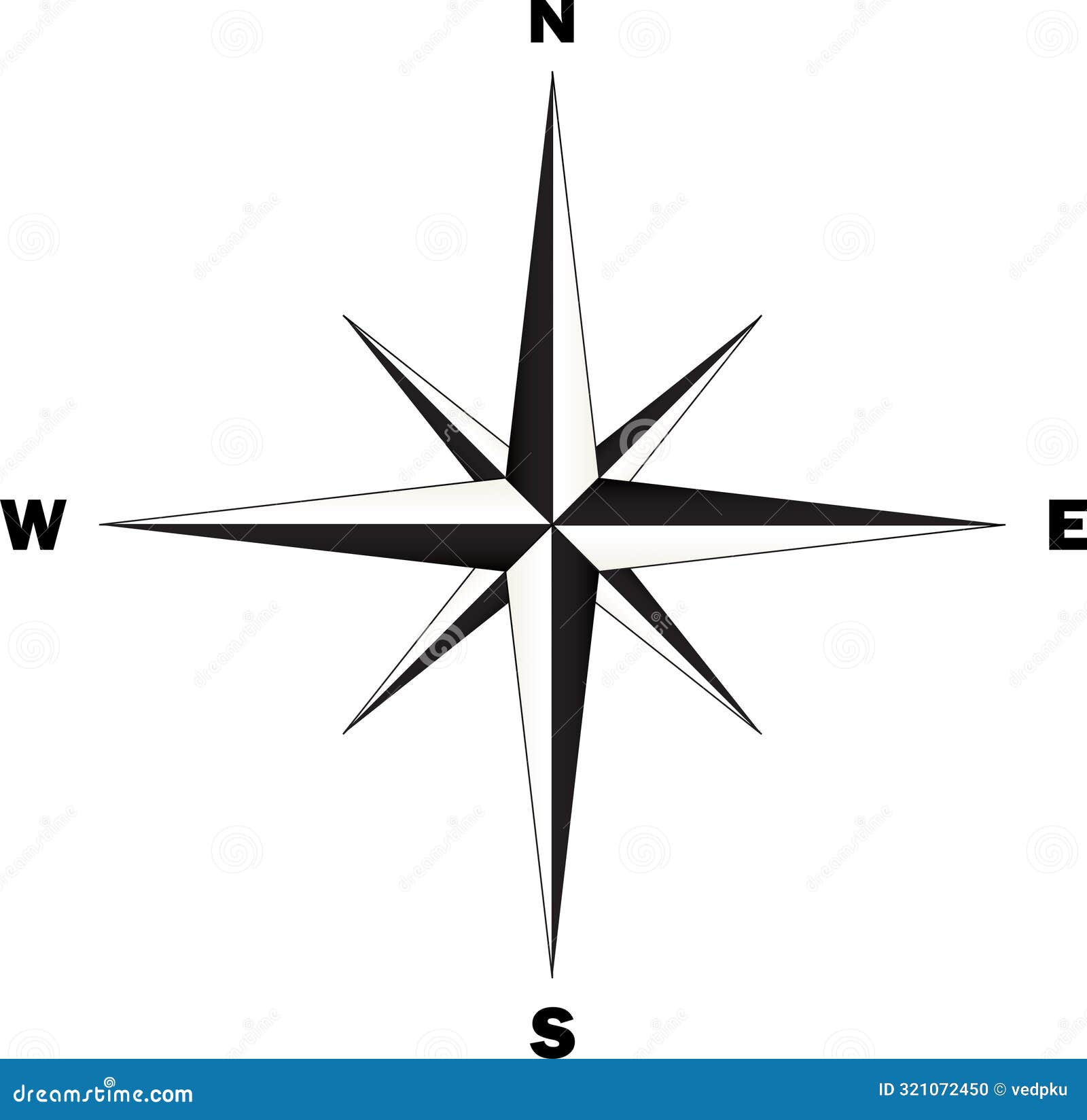 Direction Compass Icon, North Symbol, Compass Element, Magnetic Compass ...