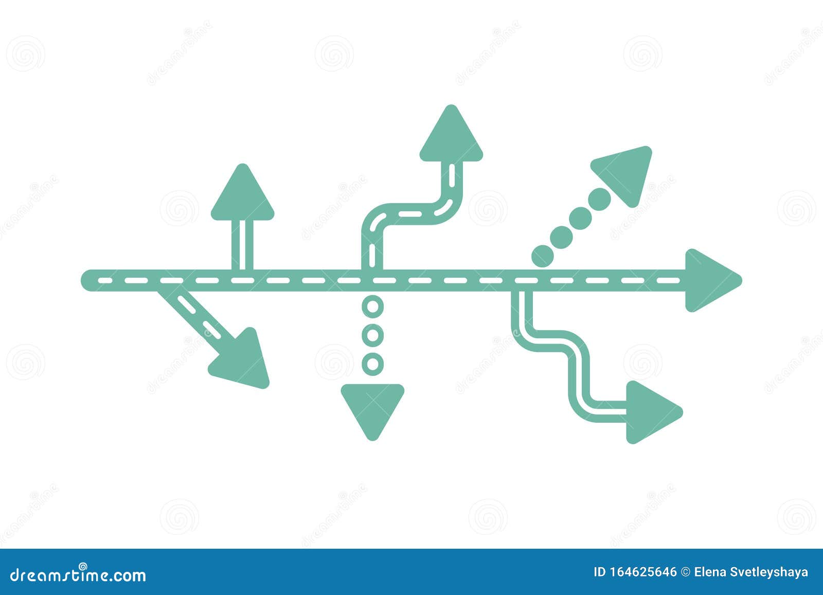 Direction Concept. Abstract Arrows Minimal Flat Design Stock Vector ...