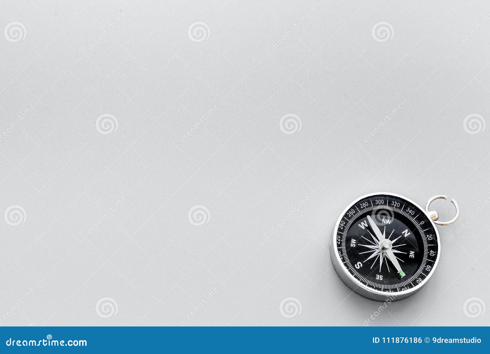 Direction Concept with Compass on Gray Background Top View Mockup Stock ...
