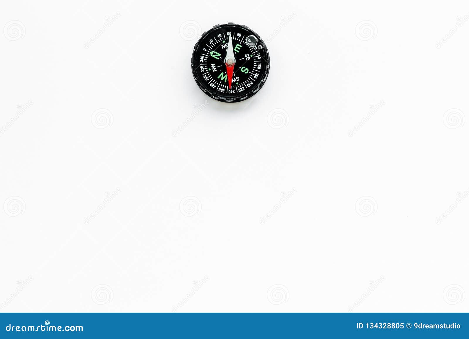 Direction Concept with Compass on White Background Top View Mockup ...