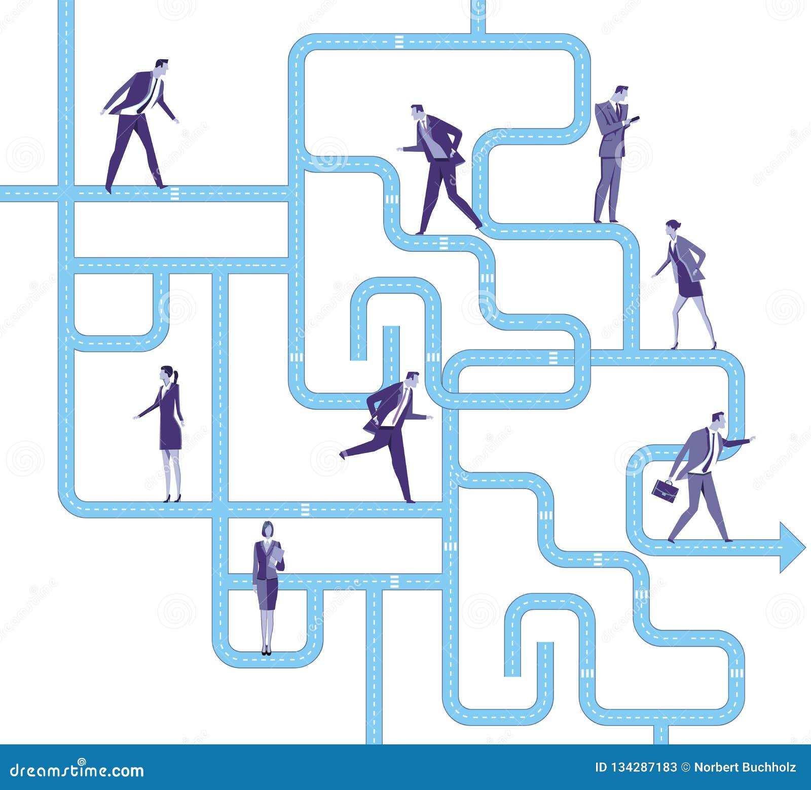 Direction Determine Ways and Solution Stock Vector - Illustration of ...