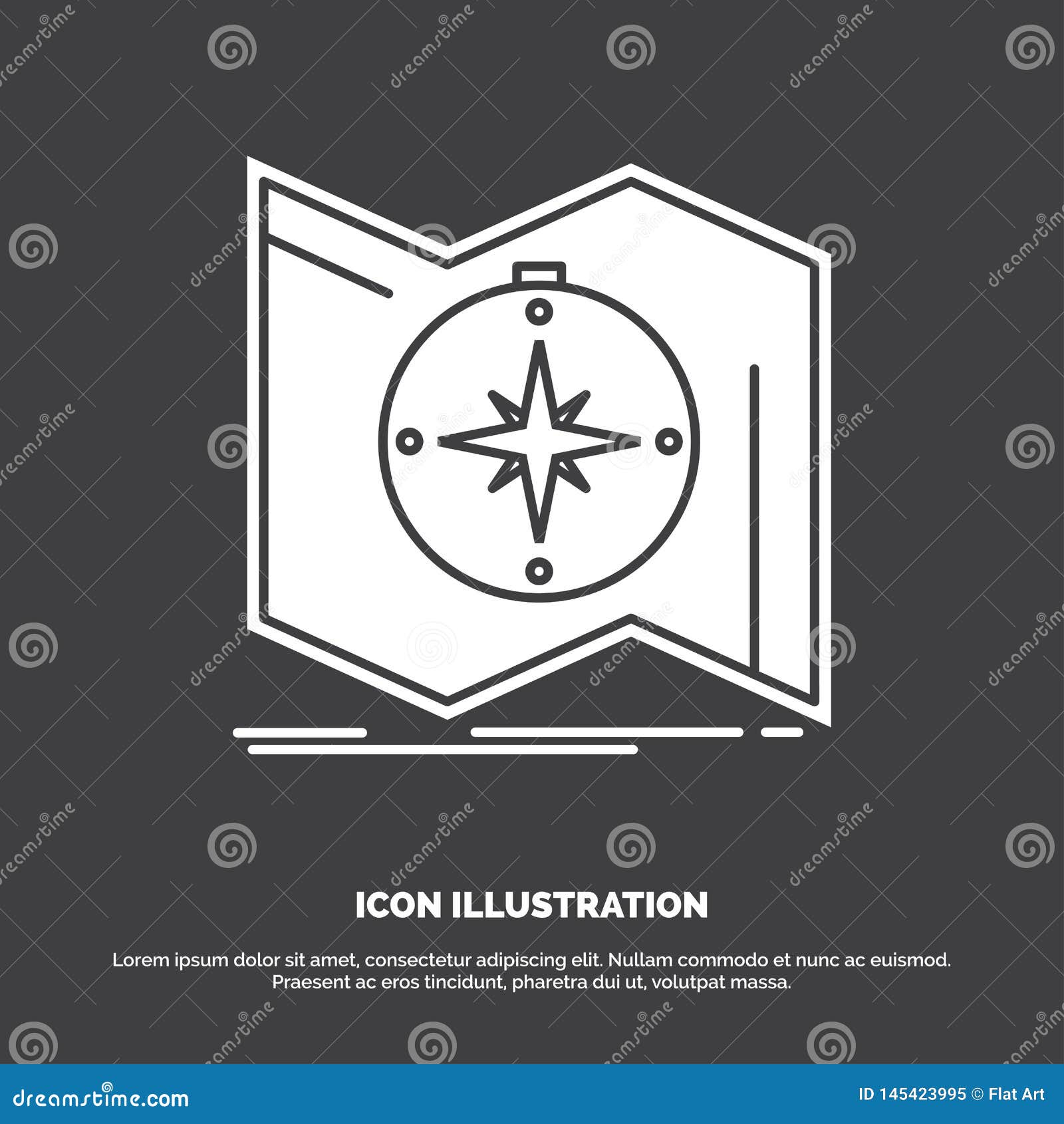 Direction, Explore, Map, Navigate, Navigation Icon. Glyph Vector Symbol ...
