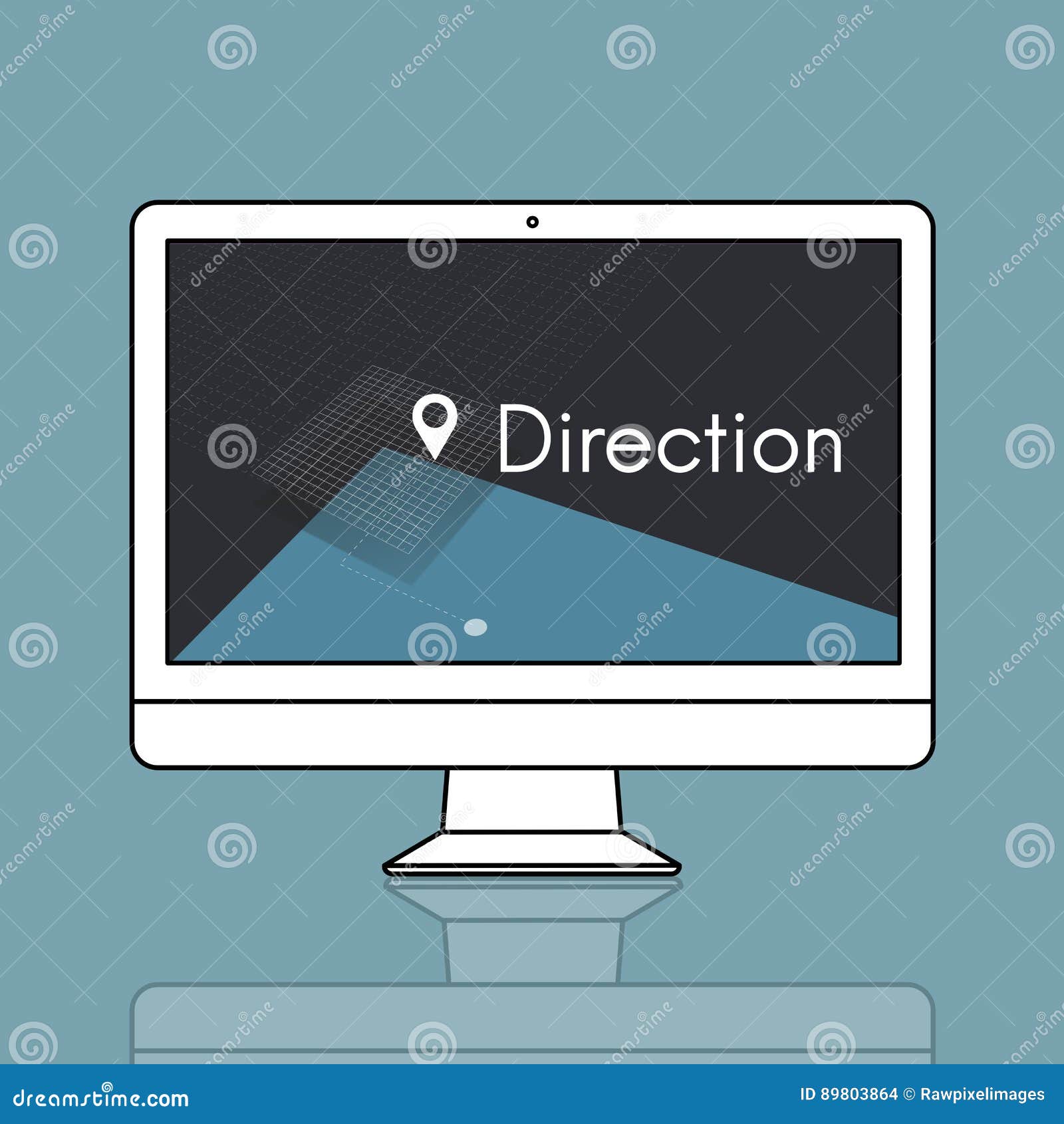 Direction Find Route Navigation Concept Stock Illustration ...