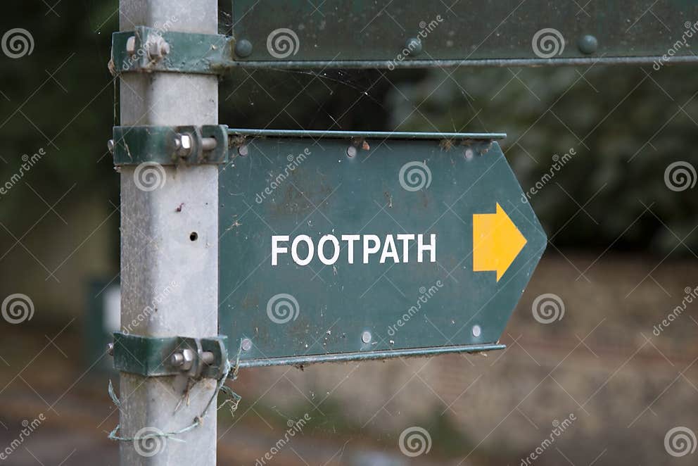 Direction Footpath Sign stock photo. Image of path, trek - 191820364