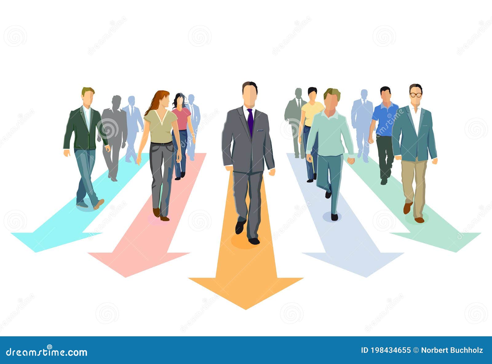 Direction Forward and Progress Together, Illustration Stock Vector ...