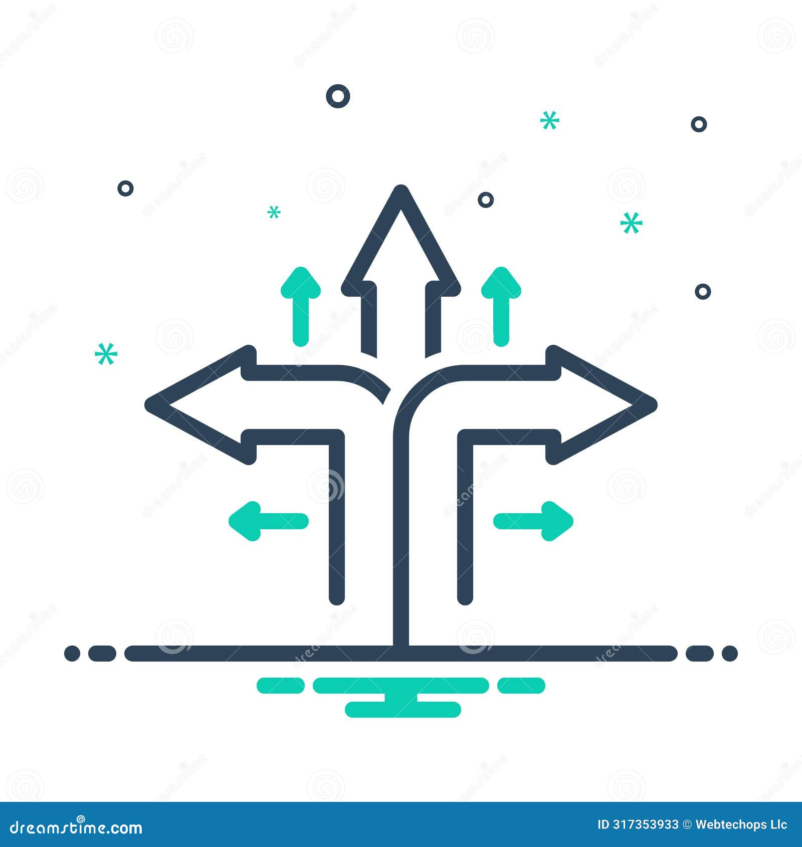 Mix Icon for Direction, Directional and Pathway Stock Vector ...