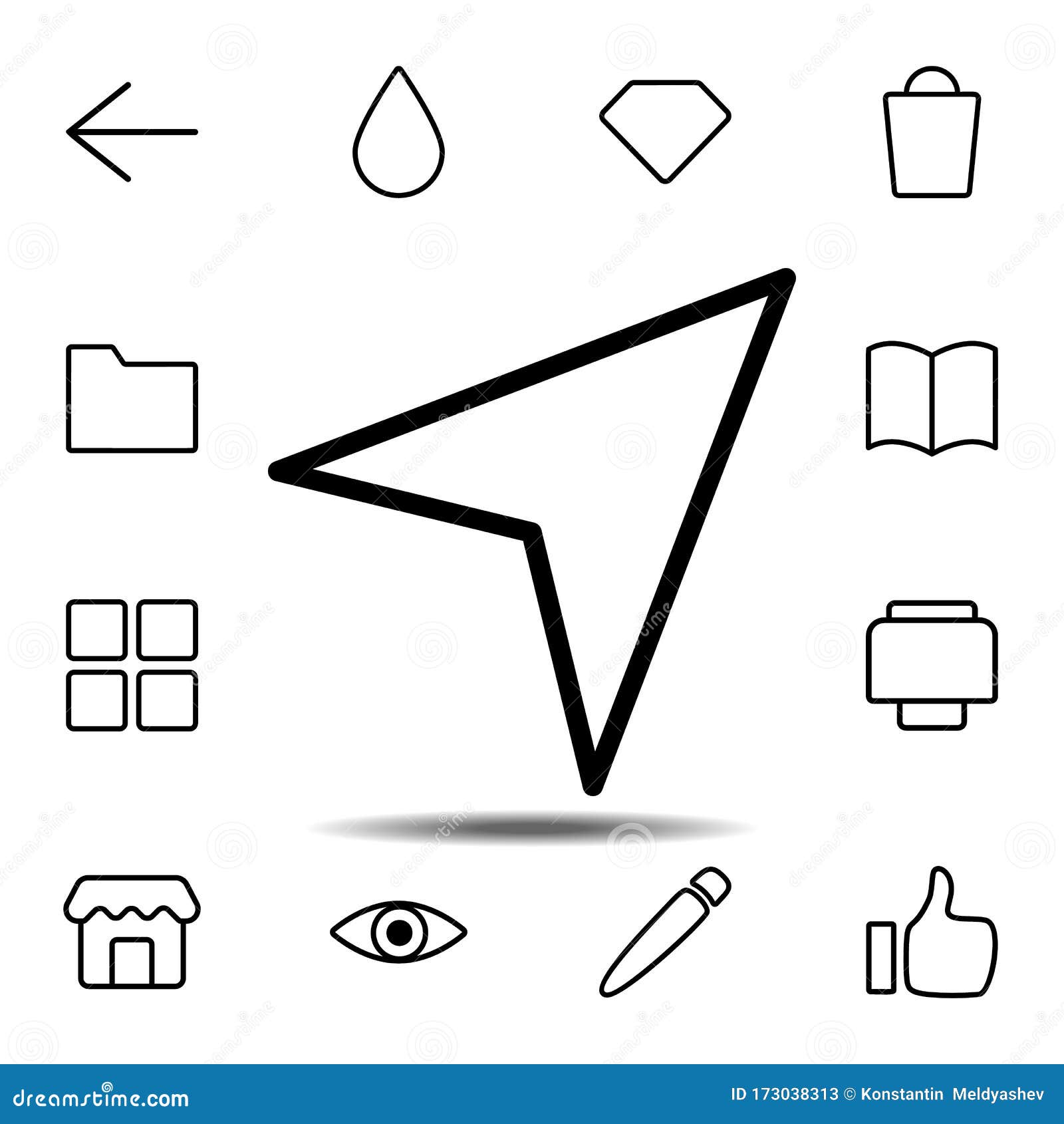 Direction Icon. Simple Thin Line, Outline Vector Element of Minimalistic, Web Icons Set for UI ...