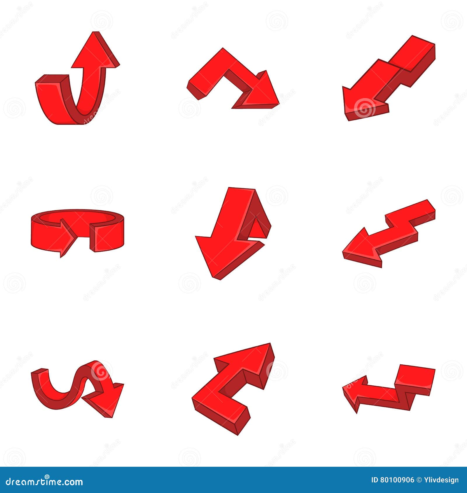 Direction Icons Set, Cartoon Style Stock Vector - Illustration of ...