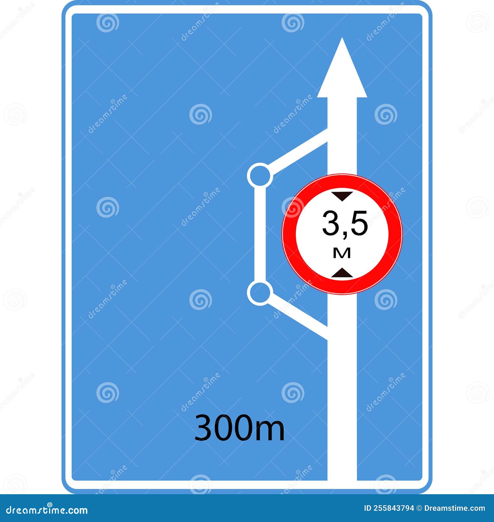Direction Indicator. Blue Rectangle with Arrows and Speed Limit Stock ...