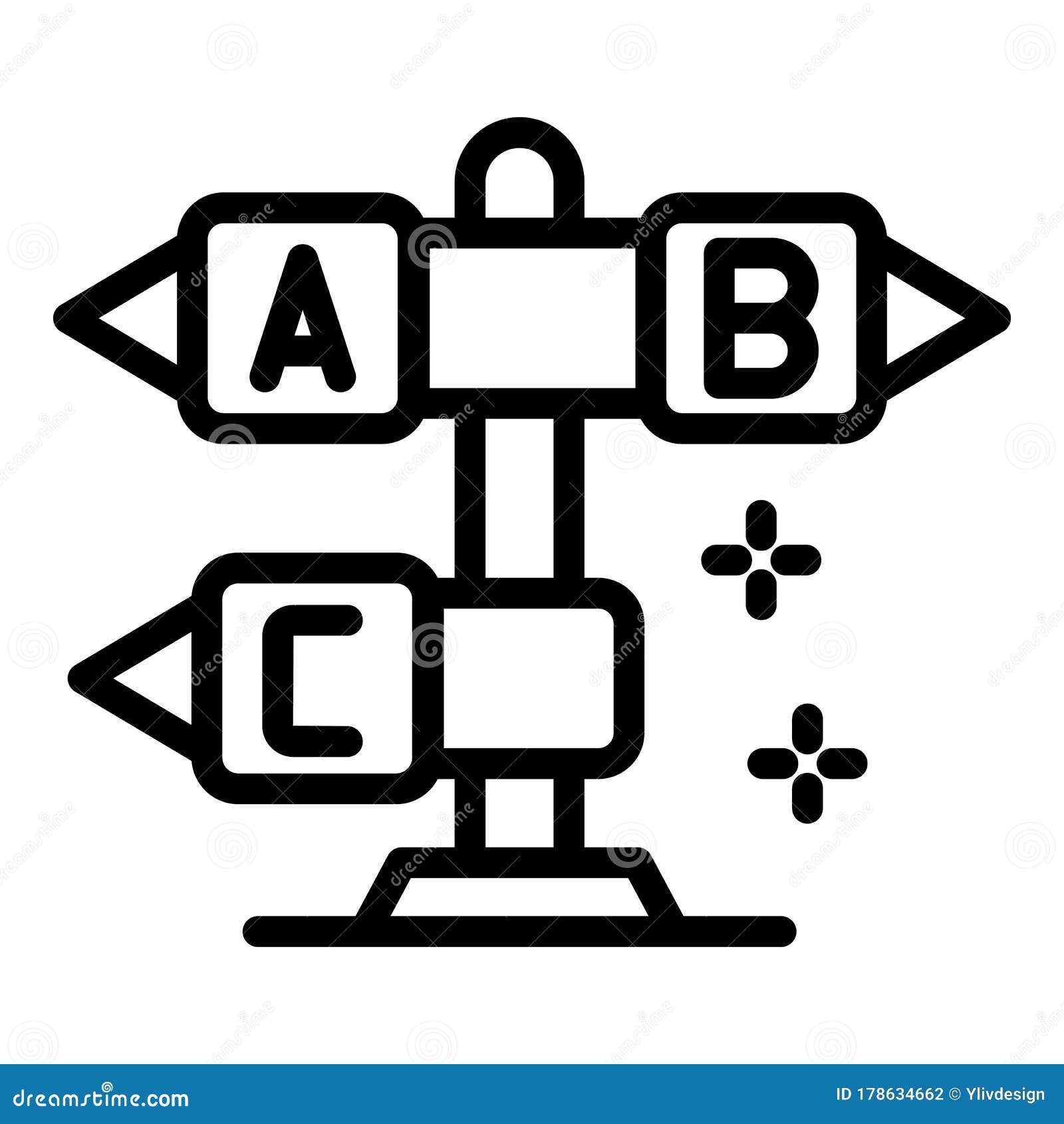 Direction Indicator Icon, Outline Style Stock Vector - Illustration of ...